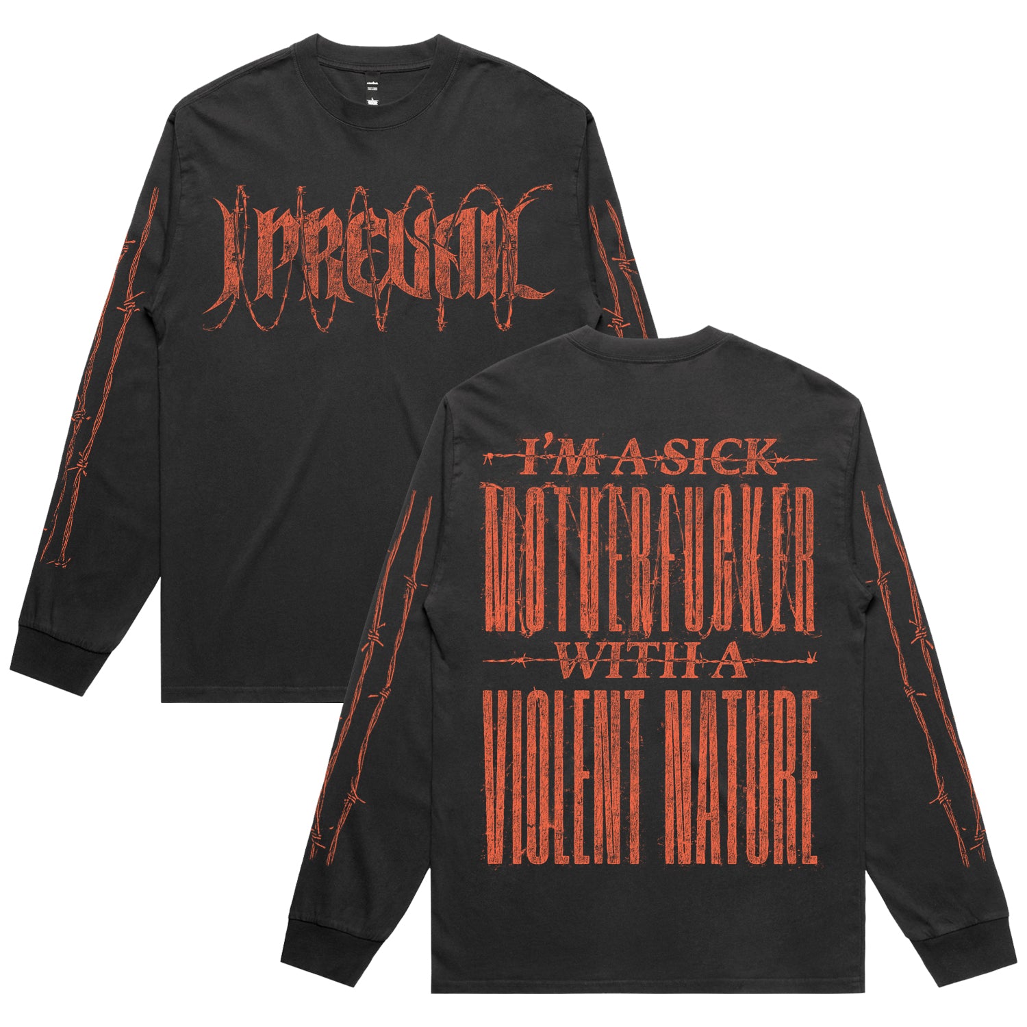 Violent Nature Longsleeve (Faded Black) – Artist First